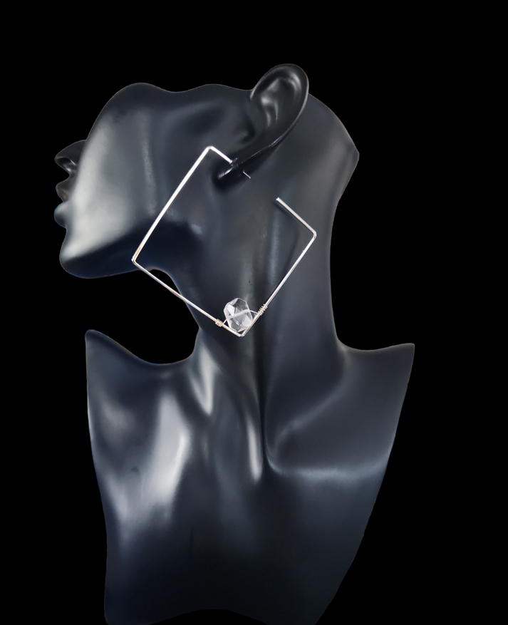 Clear Quartz Hoops – Divinely Gifted Crystals